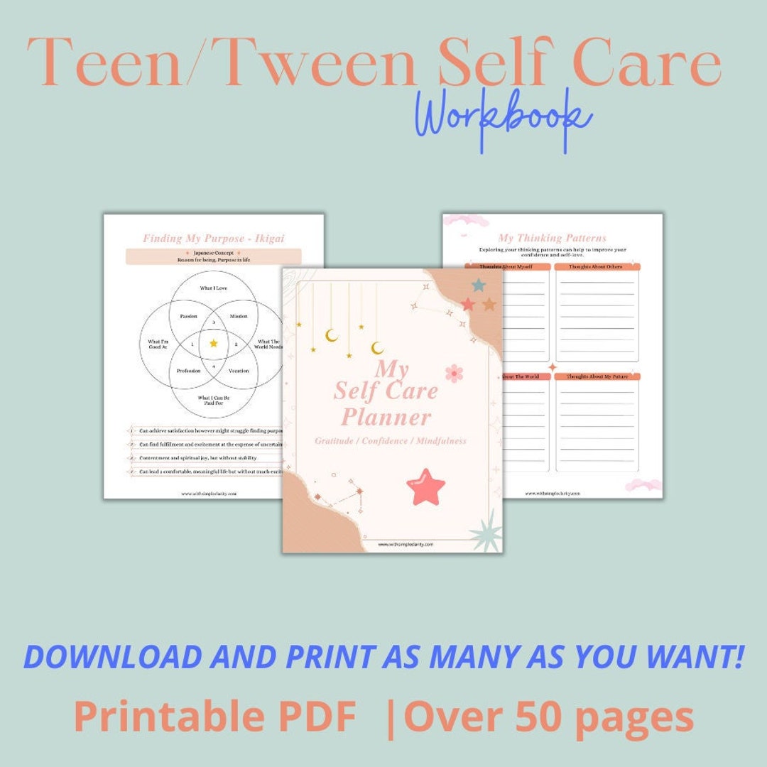 Teenager Self Care Workbook, Anxiety Worksheets, Self Care, Mental ...