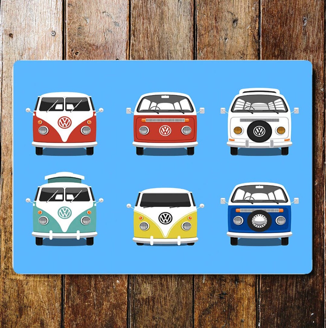 Camper Van Vw Vans Pattern Volkswagen Metal Sign Plaque - Etsy