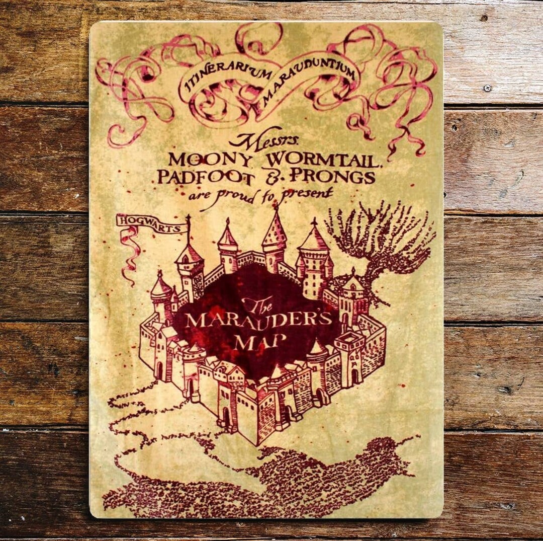 Marauders Map Harry Potter Metal Movie Sign - Etsy