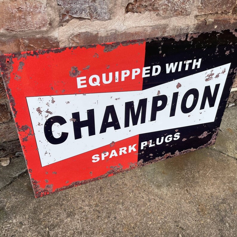 Champion Spark Plugs Garage Metal Sign Plaque - Etsy