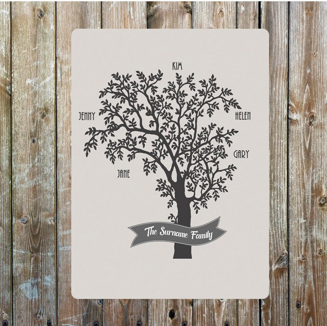 Personalize Family Tree Metal Sign Plaque - Etsy