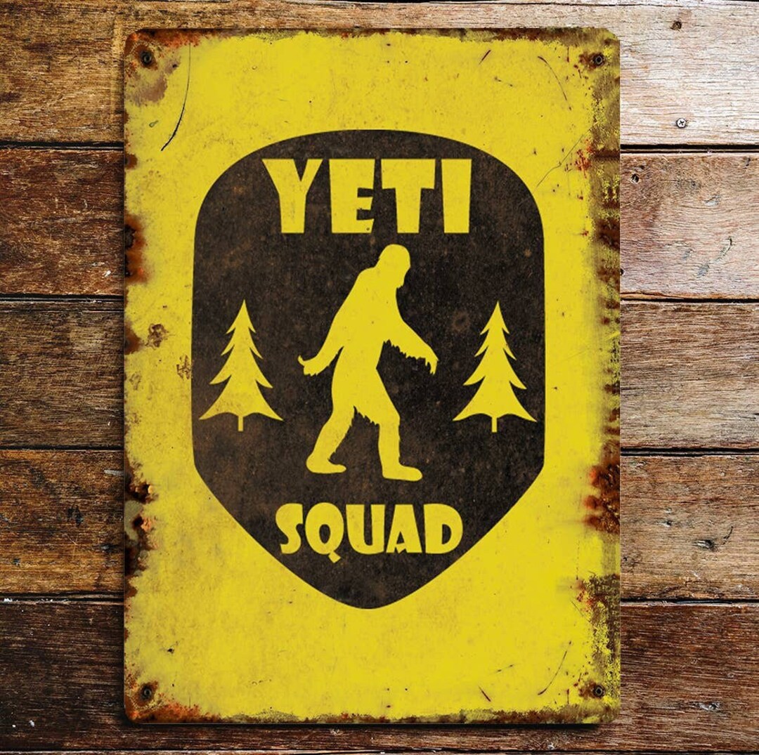 Bigfoot Yeti Squad Metal Wall Sign Plaque - Etsy