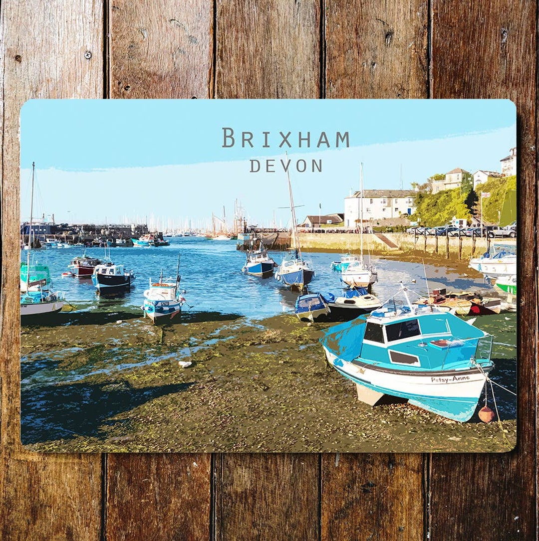 Brixham Devon Travel Metal Wall Sign Plaque - Etsy