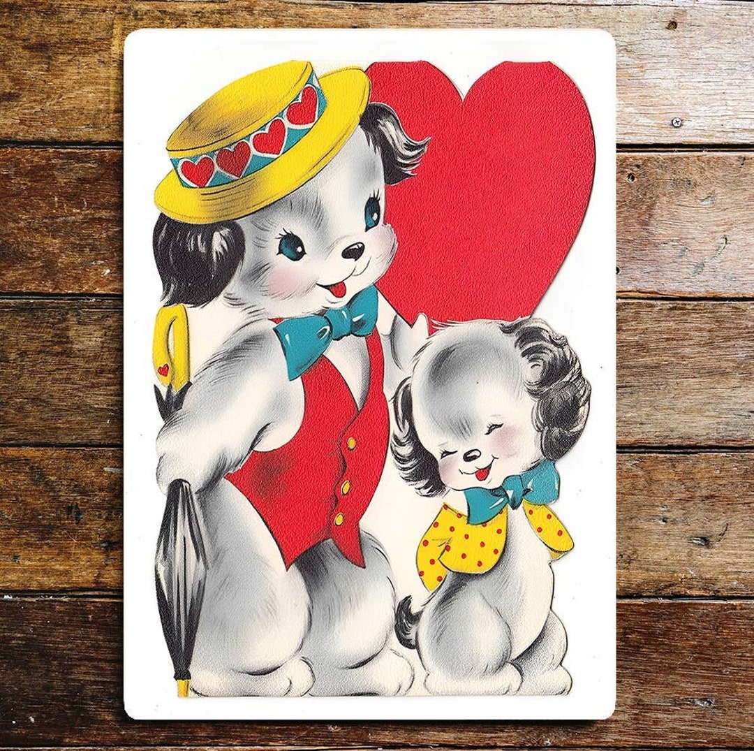 Cute Dogs Love Heart Valentine Metal Sign Plaque - Etsy