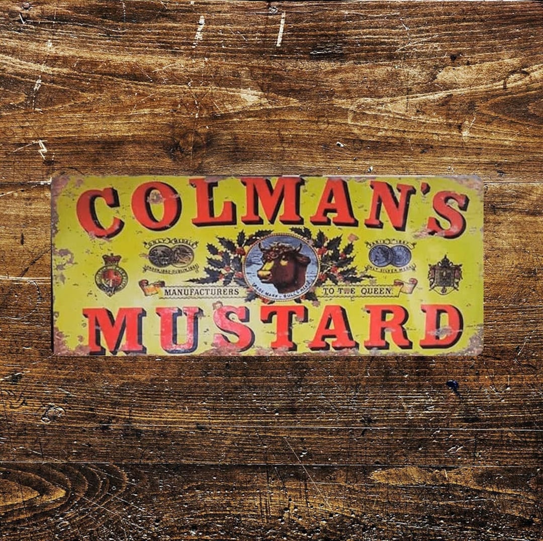 Colmans Mustard Bull Yellow Metal Art Wall Sign - Etsy
