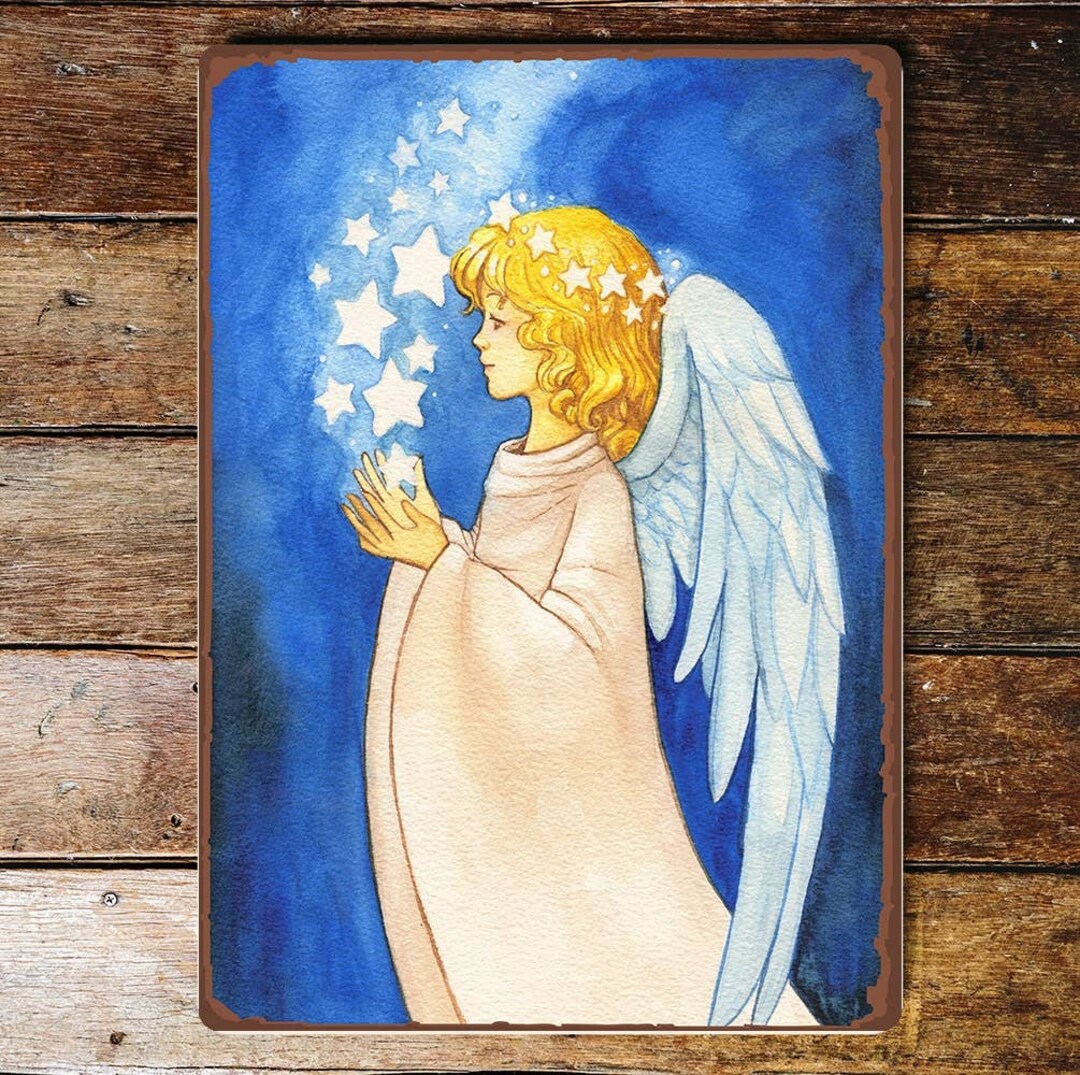 Angel Cherub Wings Child Stars Metal Wall Sign Plaque - Etsy