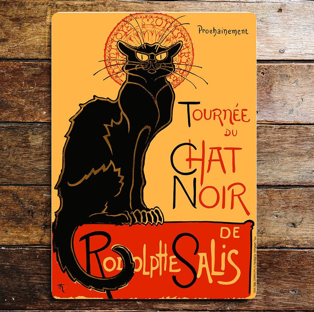 Tournee Du Chat Noir Cat Metal Wall Sign - Etsy