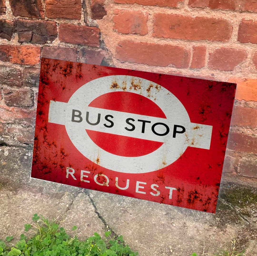 Bus Stop Request Red Metal Sign Plaque - Etsy