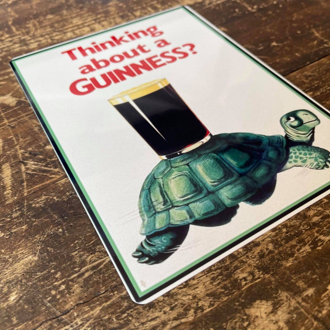 Thinking About Guinness Turtle Tortoise Metal Sign - Etsy