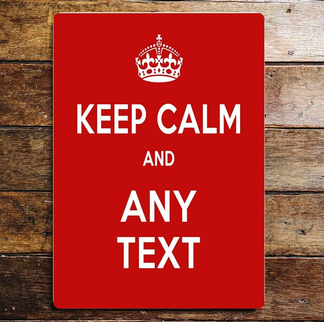 Personlised Keep Calm and Any Text Retro Metal Sign - Etsy