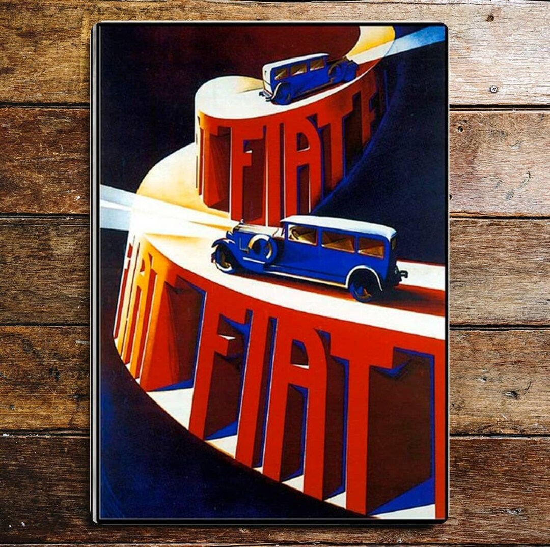Fiat Car Metal Advertising Wall Sign - Etsy