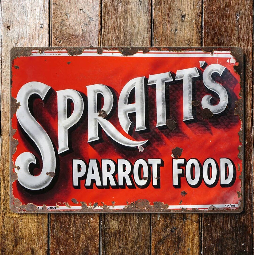 Spratts Parrot Food Metal Wall Sign Plaque - Etsy