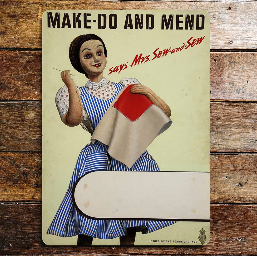 Make Do and Mend Says Mrs Sew Metal Sign - Etsy