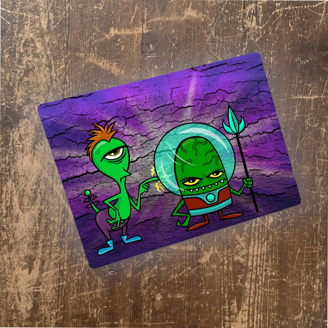 Comic Funny Aliens Metal Pop Art Wall Sign - Etsy