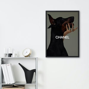 Luxury Fashion Doberman Poster PRINTABLE, Designer Wall Art, Digital ...