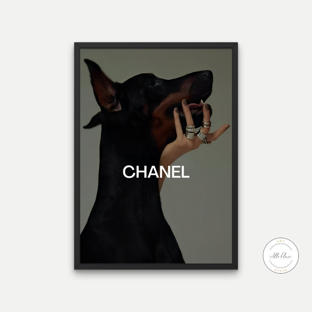 Luxury Fashion Doberman Poster PRINTABLE, Designer Wall Art, Digital ...