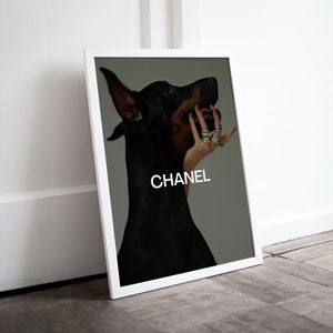 Luxury Fashion Doberman Poster PRINTABLE, Designer Wall Art, Digital ...