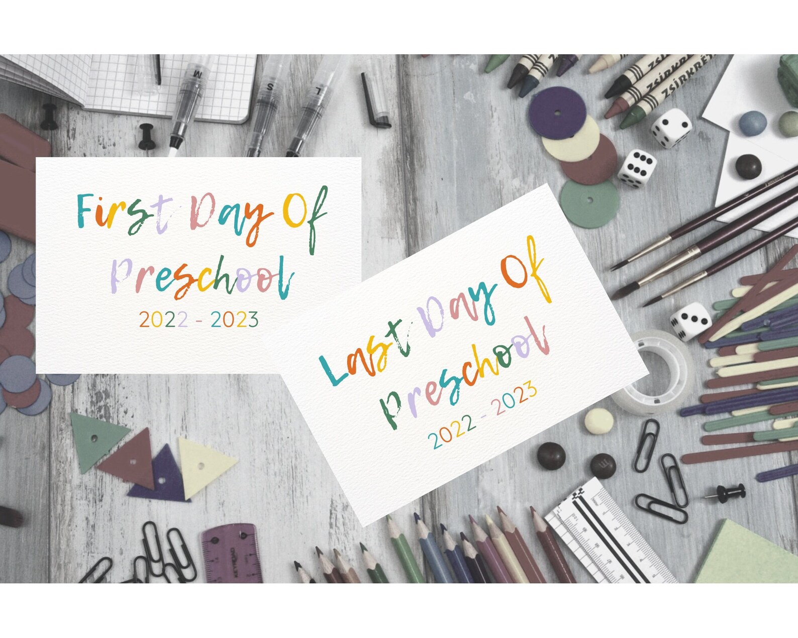 DIGITAL DOWNLOAD | First Day of School Printable Sign | Boho Rainbow ...