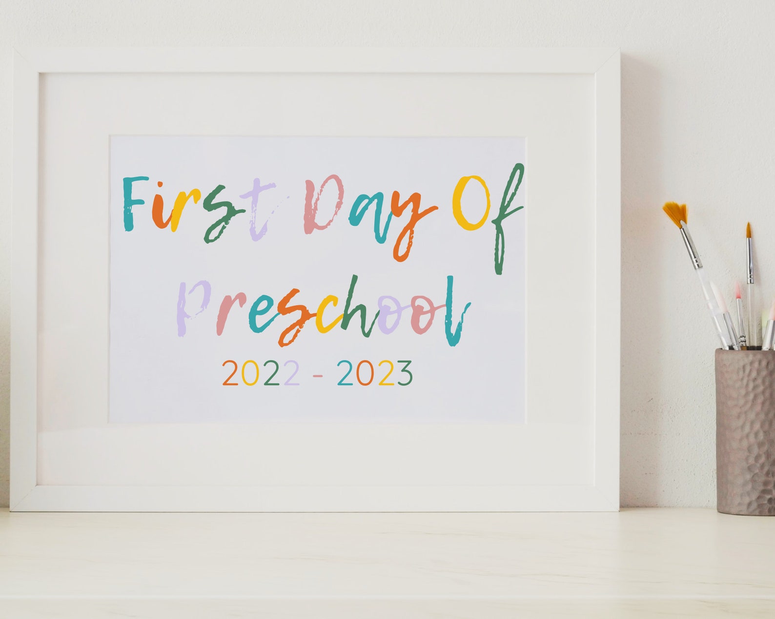 DIGITAL DOWNLOAD | First Day of School Printable Sign | Boho Rainbow ...