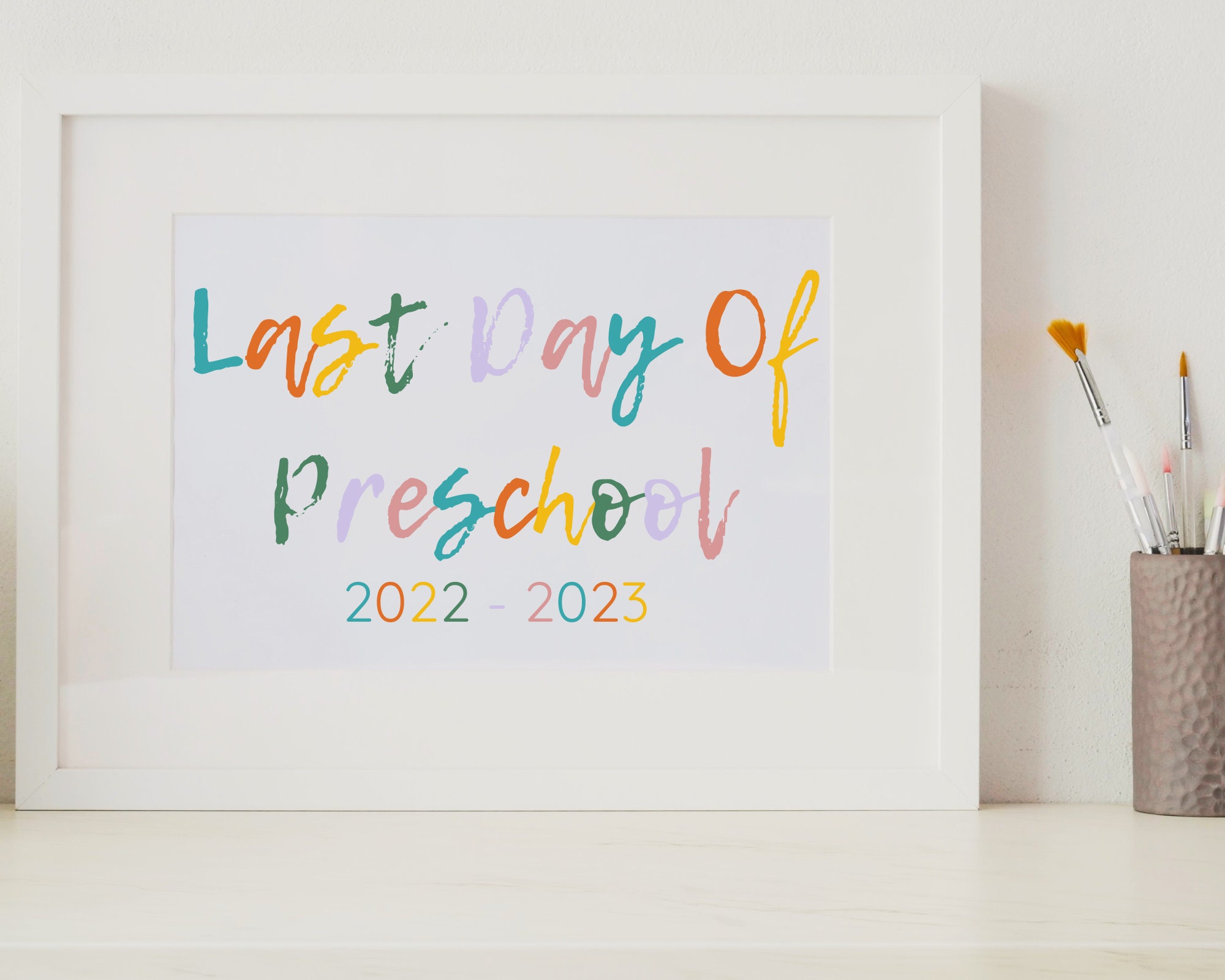 DIGITAL DOWNLOAD | First Day of School Printable Sign | Boho Rainbow ...
