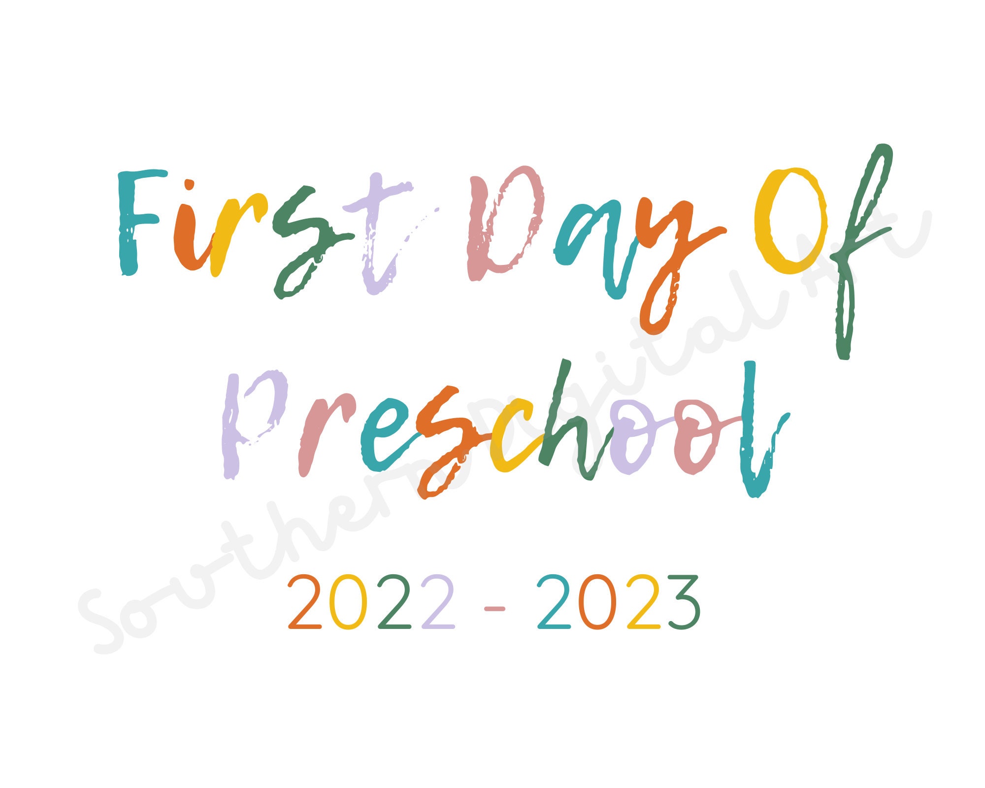 DIGITAL DOWNLOAD | First Day of School Printable Sign | Boho Rainbow ...