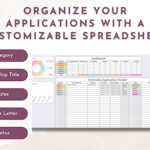 Internship Application Tracker Google Sheets Template - for College ...