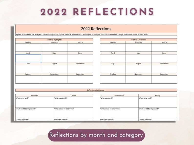 2023 Yearly Goal Setting Worksheet Workbook Spreadsheet Google Sheets ...