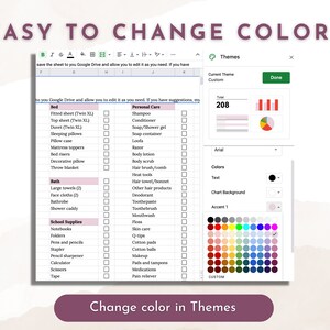 College Packing List Google Sheets Download - Etsy