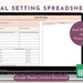 2023 Goal Setting Spreadsheet Worksheet Google Sheets Goal Planning - Etsy
