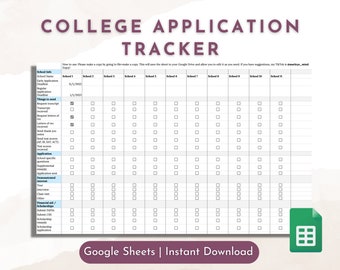 College Application Tracker Spreadsheet, Google Sheets College ...