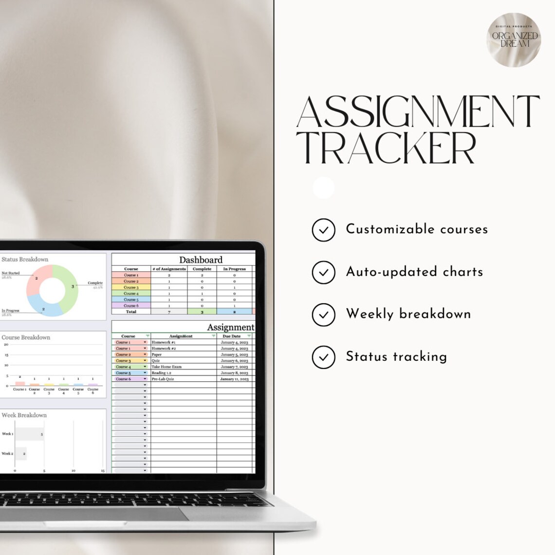 College Back to School Spreadsheet Bundle | Packing List, Assignment Tracker, Internship Tracker ...