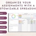 Assignment Tracker Spreadsheet Google Sheets Template - for College and ...