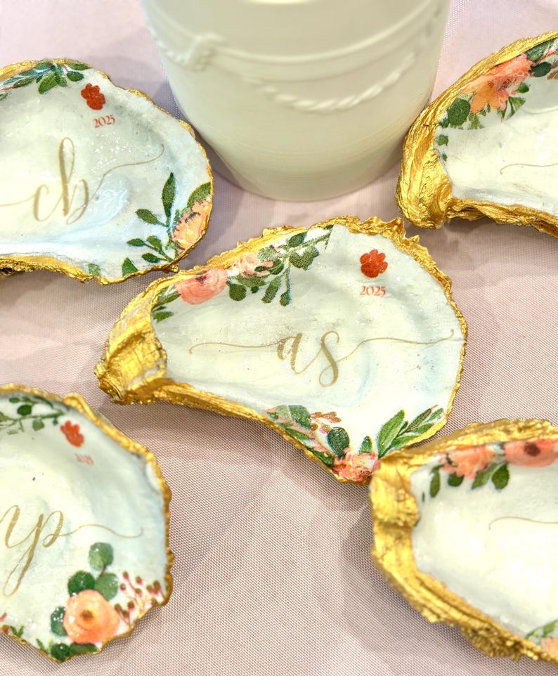 Monogrammed Oyster, Oyster Shell Dish, Oyster Shell Art, Oyster Shell ...