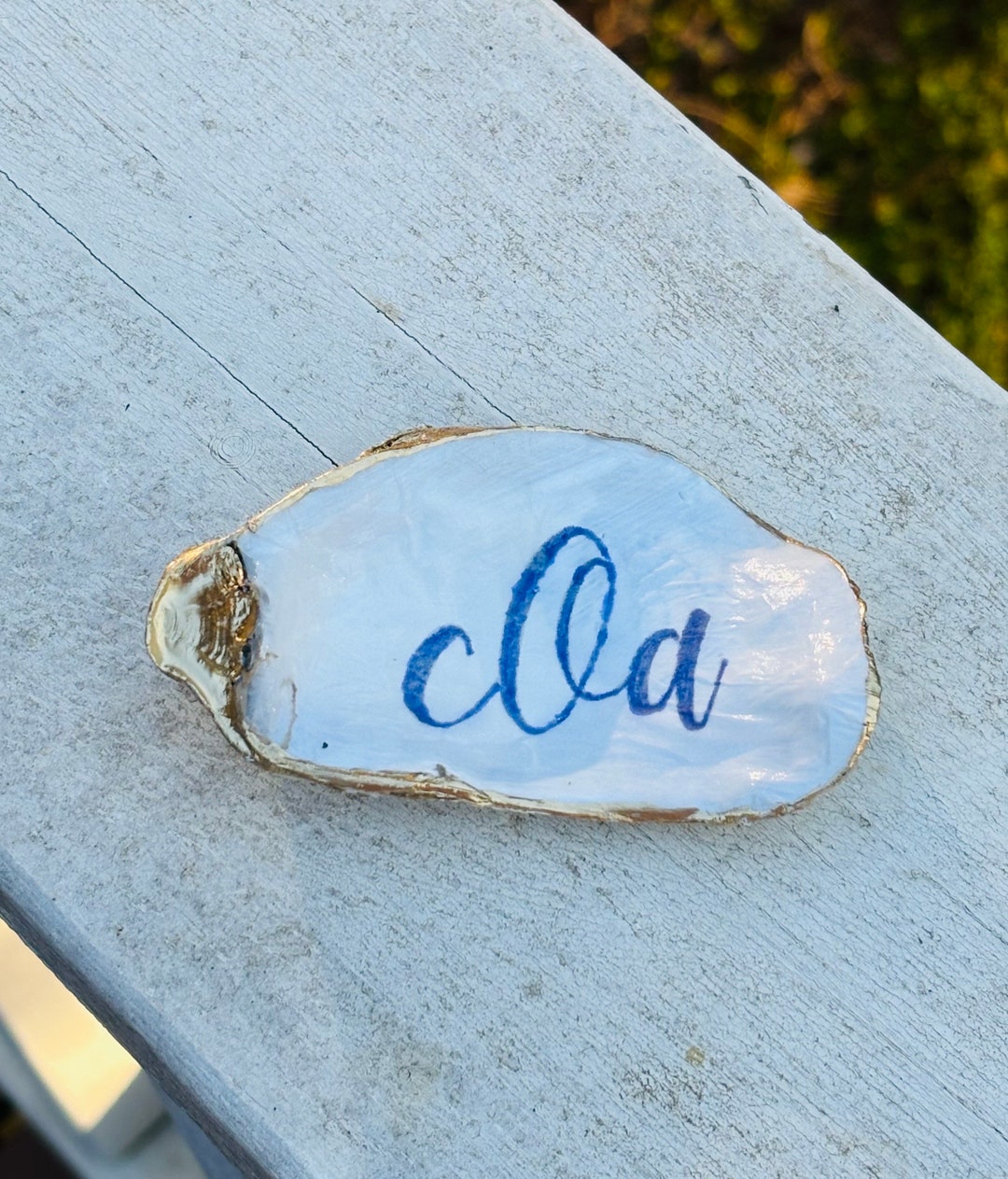 Oyster Shell Dish, Monogrammed Oyster, Oyster Shell Art, Oyster Shell ...