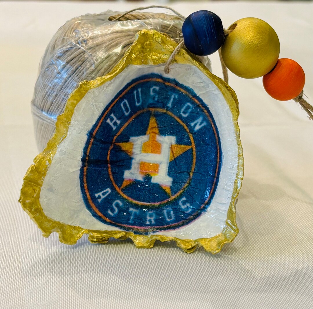 Houston Astros Oyster Shell Ornament, Baseball Oyster Gift, Oyster ...