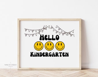 Editable Back to School Sign, Smiley Face Sign, Preschool Sign, First ...