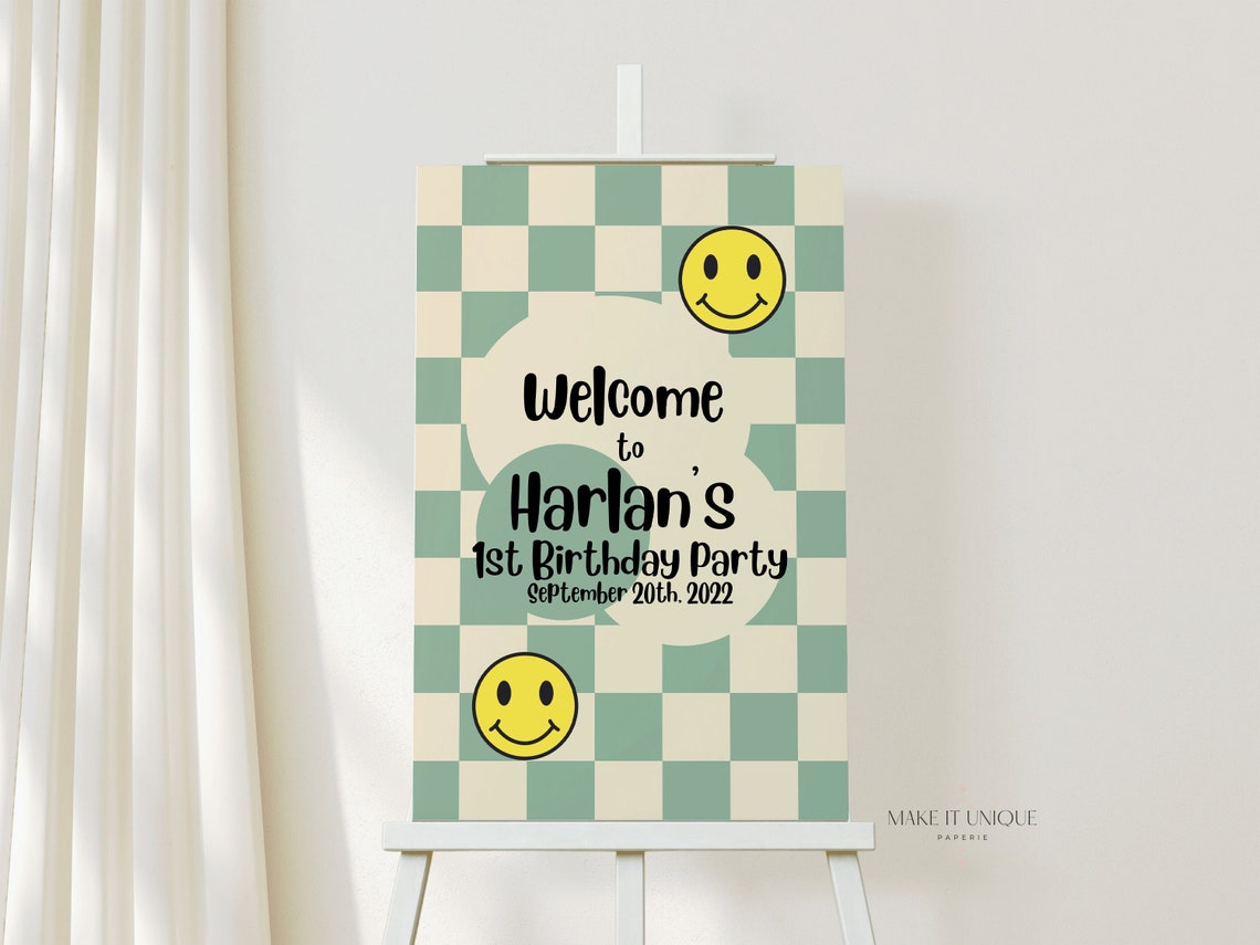 Editable 1st Party Sign Boy 1st Birthday Girl 1st Birthday - Etsy