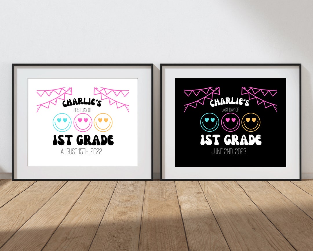 Editable First and Last Day School Sign, Back to School Photo Prop ...