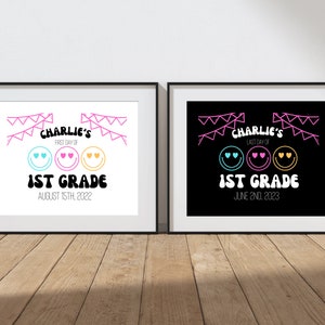 Editable First and Last Day School Sign, Back to School Photo Prop ...