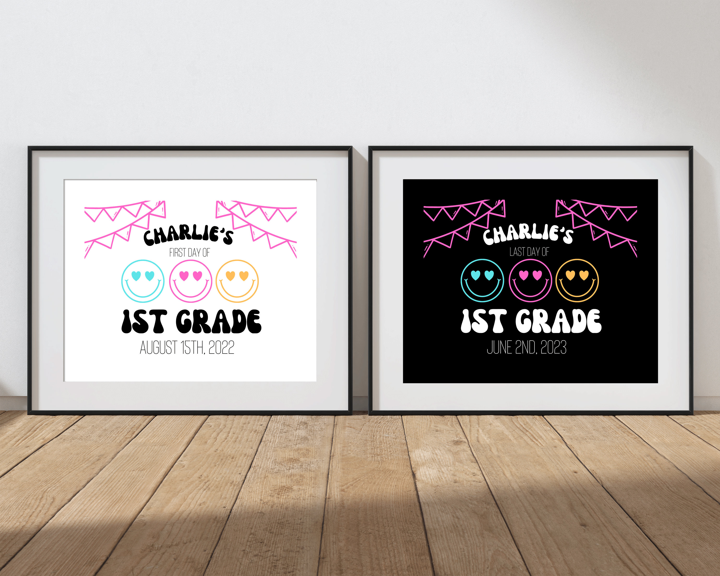 Editable First and Last Day School Sign, Back to School Photo Prop ...