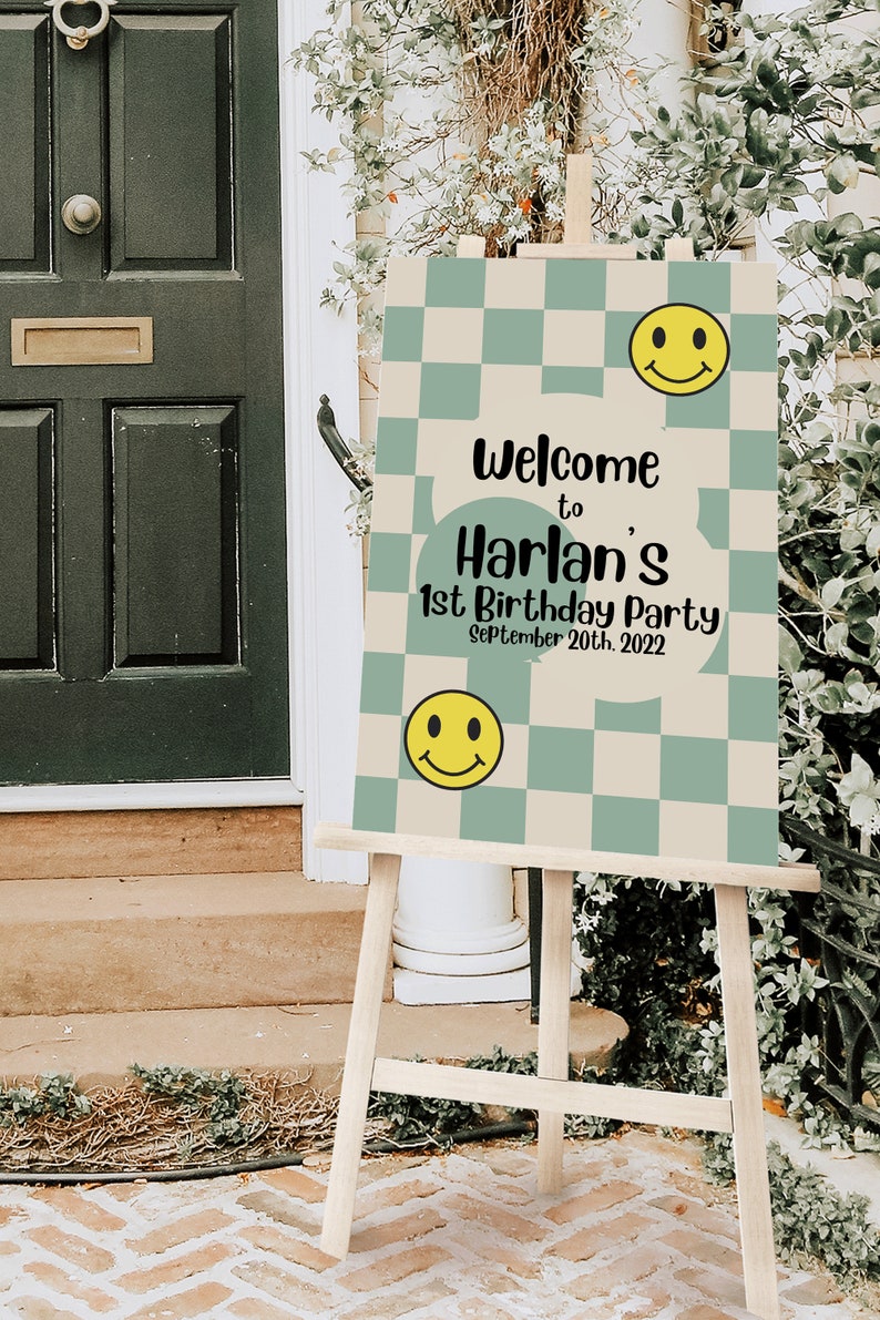 Editable 1st Party Sign Boy 1st Birthday Girl 1st Birthday - Etsy
