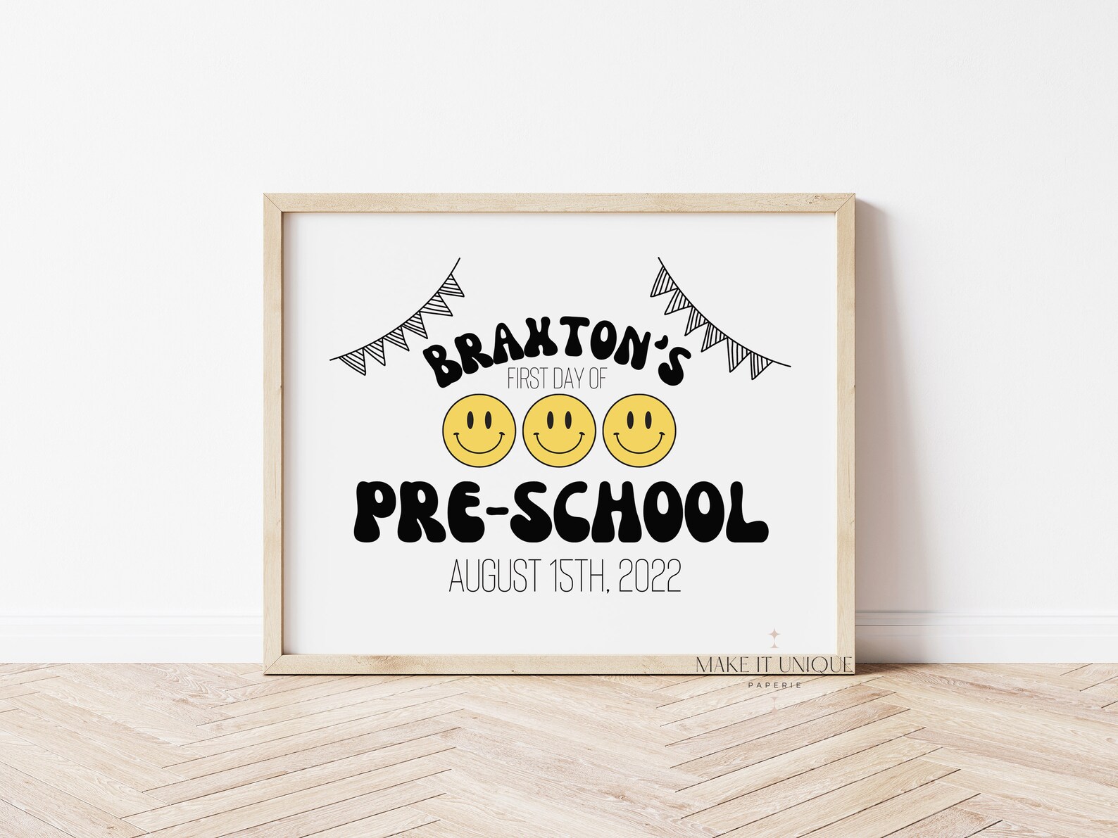 Editable Back to School Sign, Smiley Face Sign, Preschool Sign, First ...