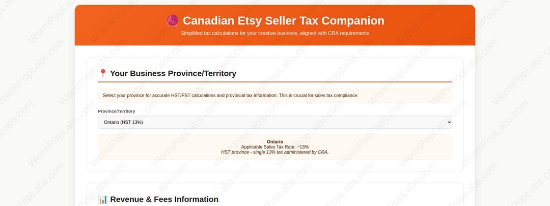 Etsy CRA Income Tax and HST Remittance Calculator Pack | Canadian Small ...