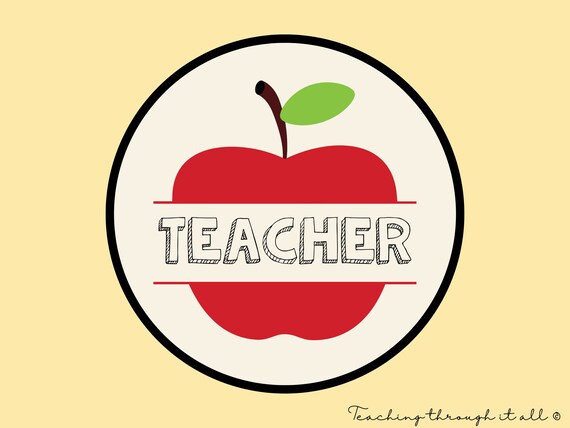 Teacher Apple PNG - Etsy