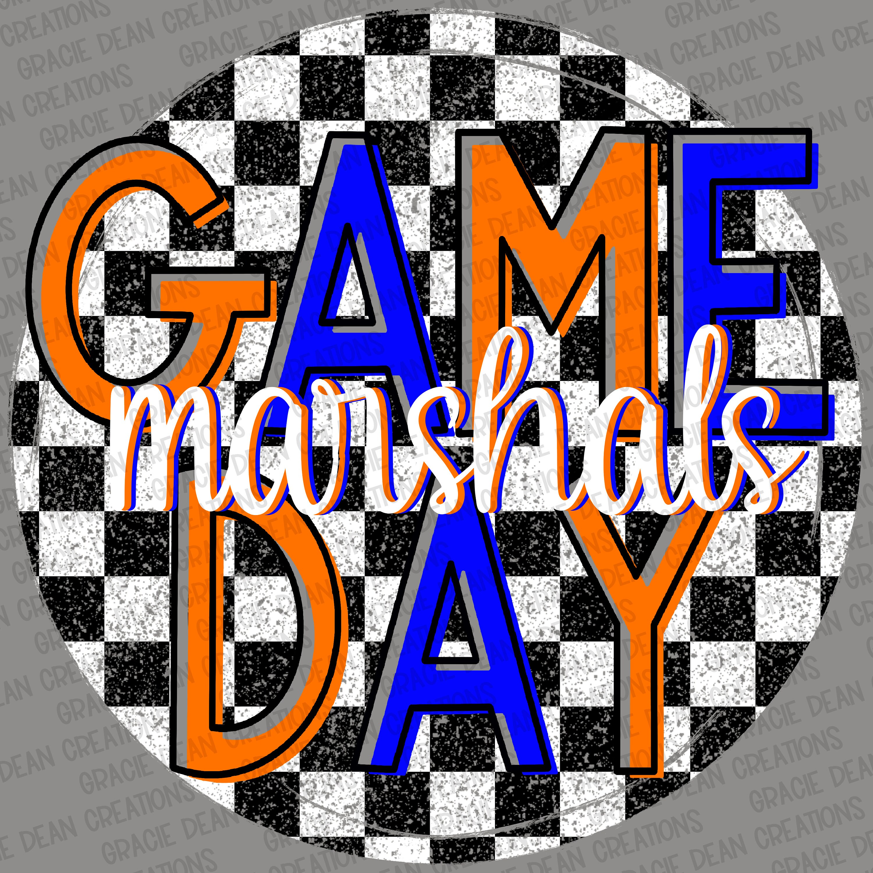 Game Day Checkered Background Marshals Mascot - Etsy