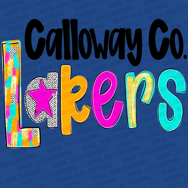 Calloway County Lakers Doodle Font School Mascot - Etsy