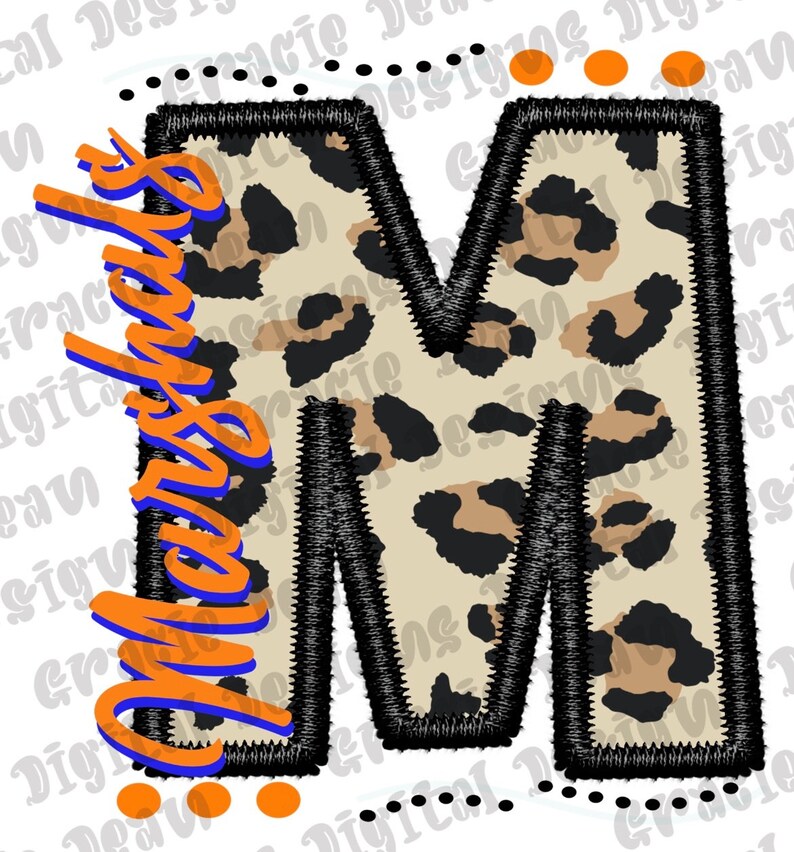Marshals Leopard Print M Faux Embroidery Design - Etsy