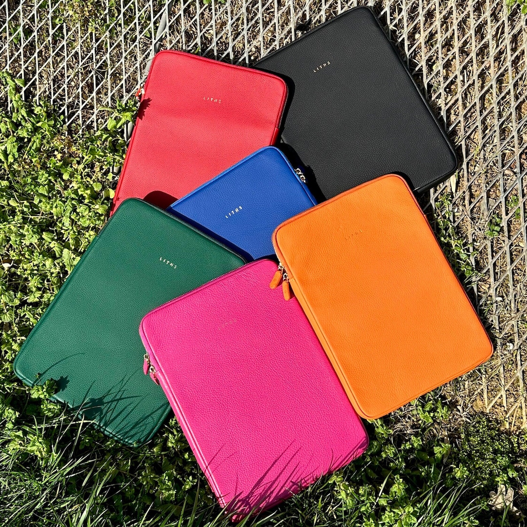 Minimalist Personalized Leather Laptop Sleeve Zipper Case Bag, MacBook ...