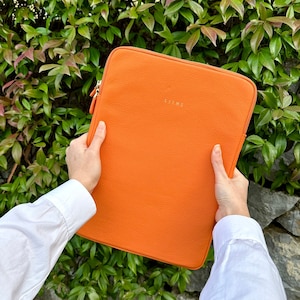 Minimalist Personalized Leather Laptop Sleeve Zipper Case Bag, MacBook ...