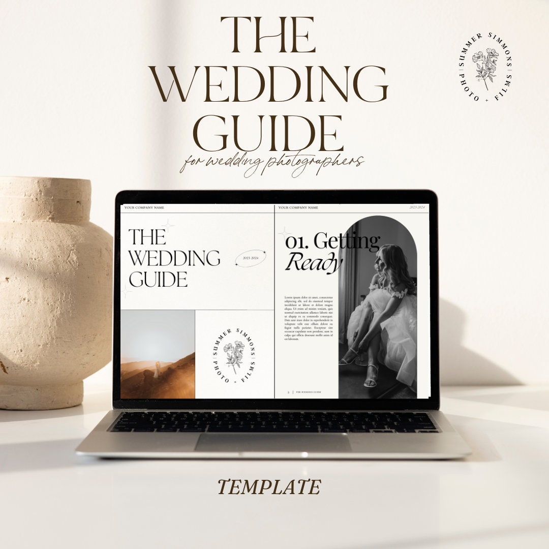 The Wedding Guide Template for Canva, Photography Wedding Client Guide ...